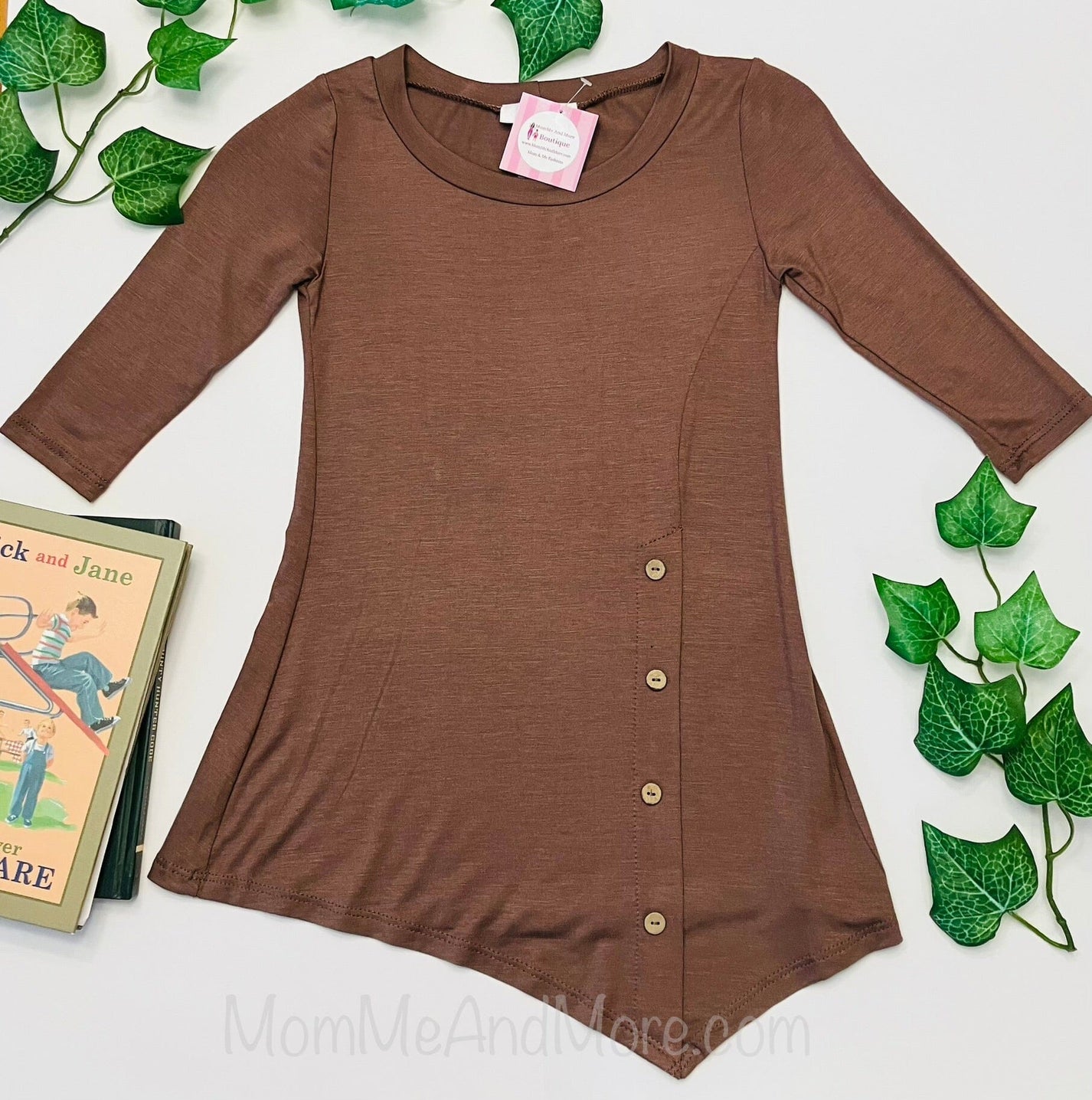 Girls Solid Brown Dress | Kids Long Tunic Tops – MomMe and More