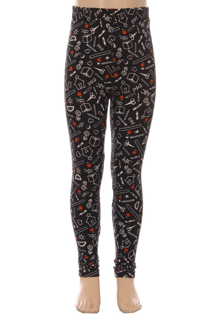 Girls School Printed Leggings| MomMe And More Boutique – MomMe and More